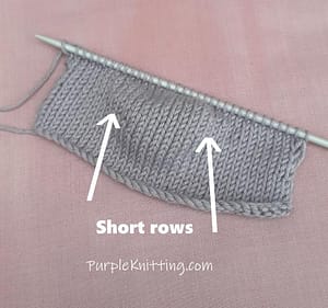 How to Knit Short Rows on Straight Needles with Wrap & Turn | Purple ...