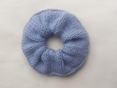 How to Make a Knitted Scrunchie - Beginner Project | Purple Knitting